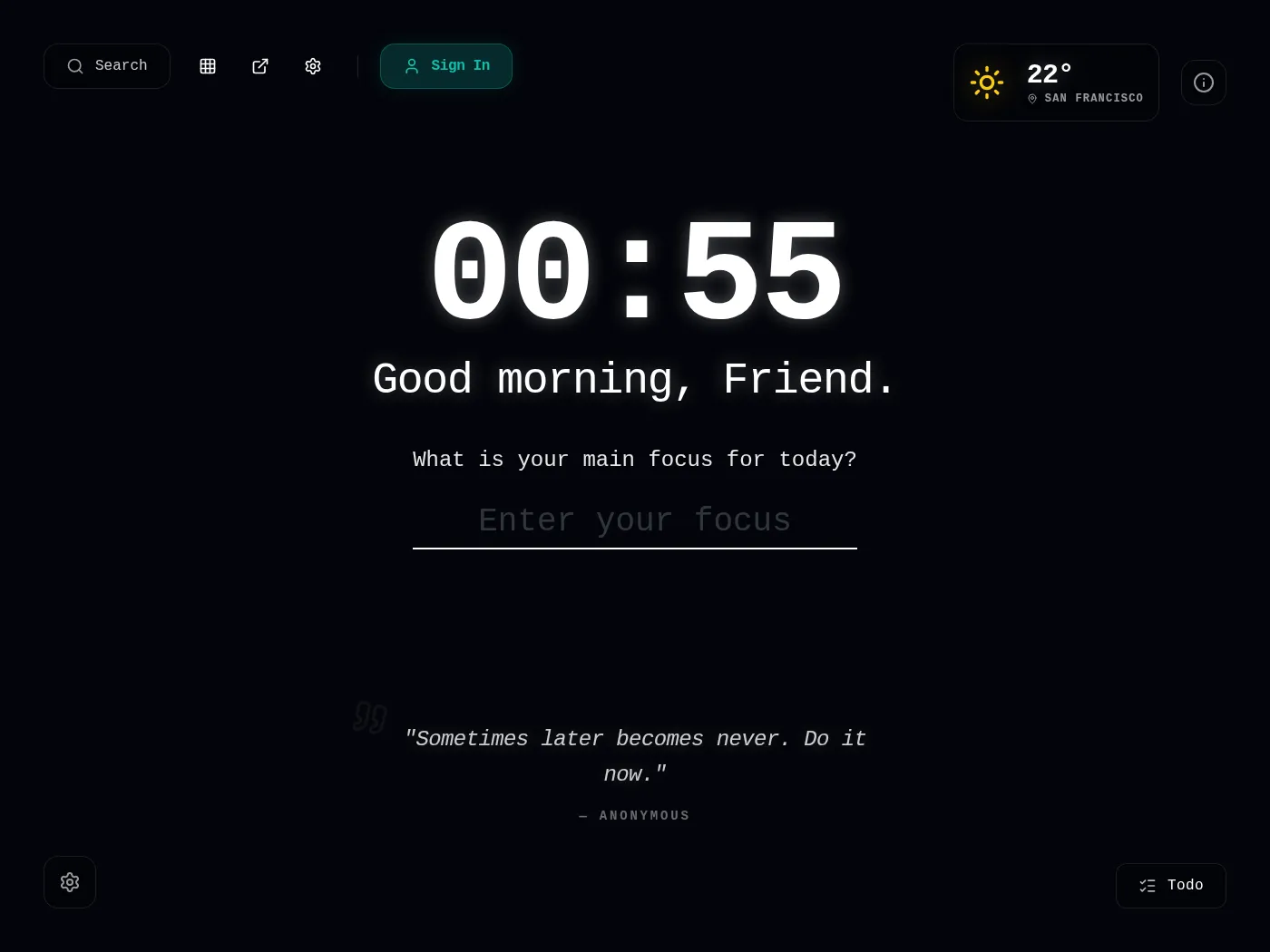 Momentum Dashboard Clone