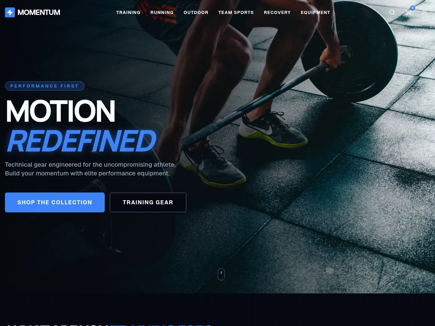 Momentum Gear Store Template