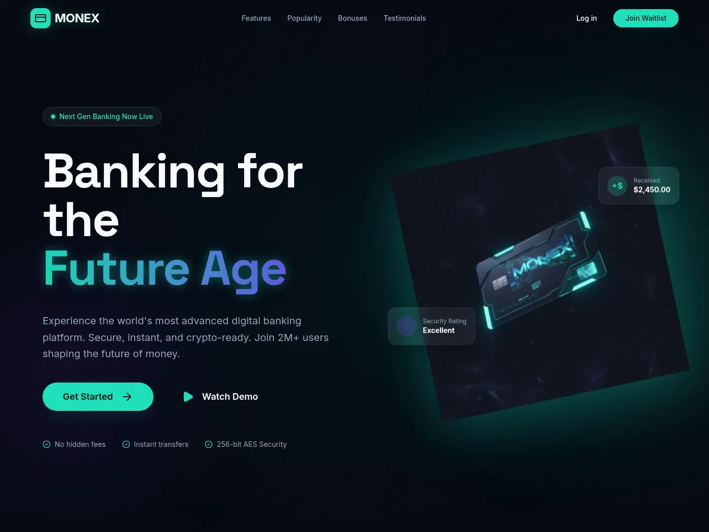 Monex Bank Landing Page