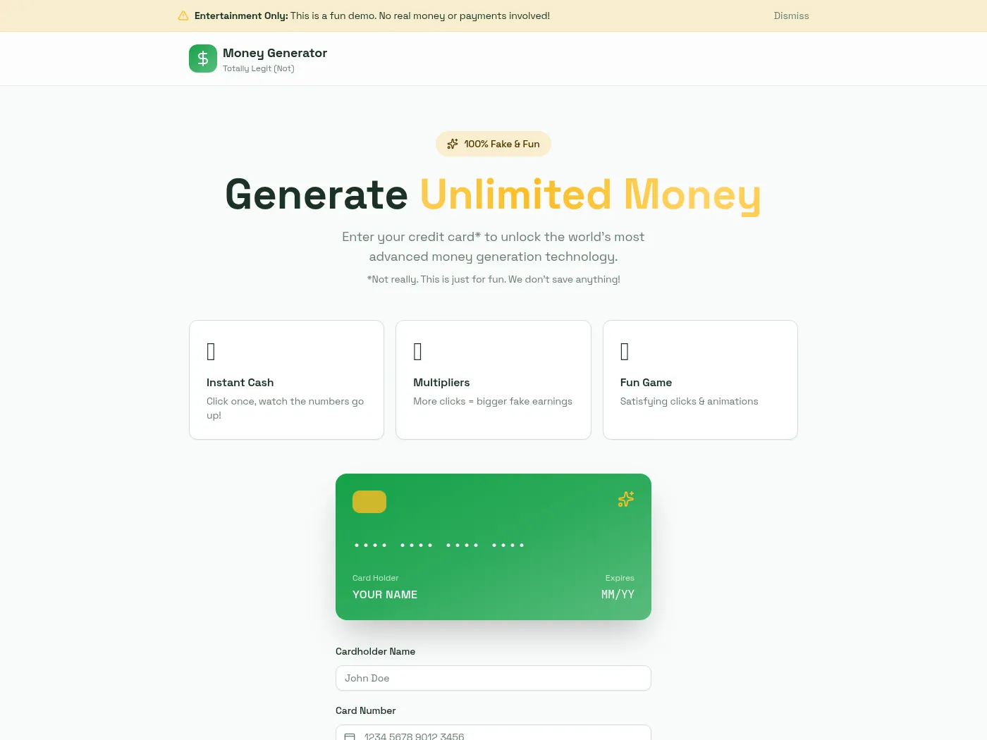Money Click Demo