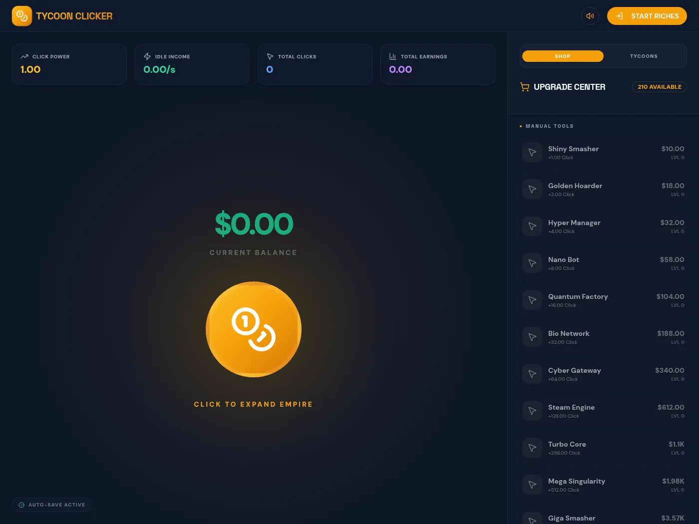 Upgrade Clicker Tycoon