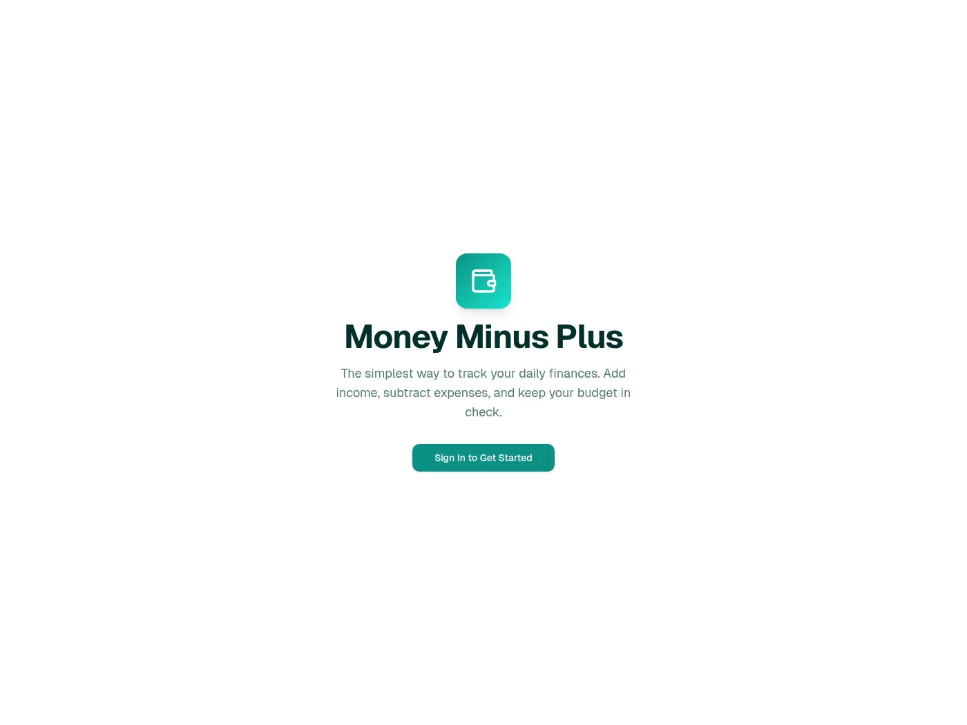 Money Minus Plus App