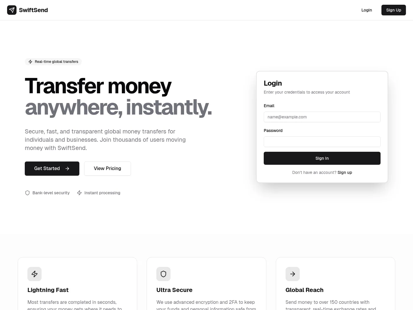 SwiftSend Money App