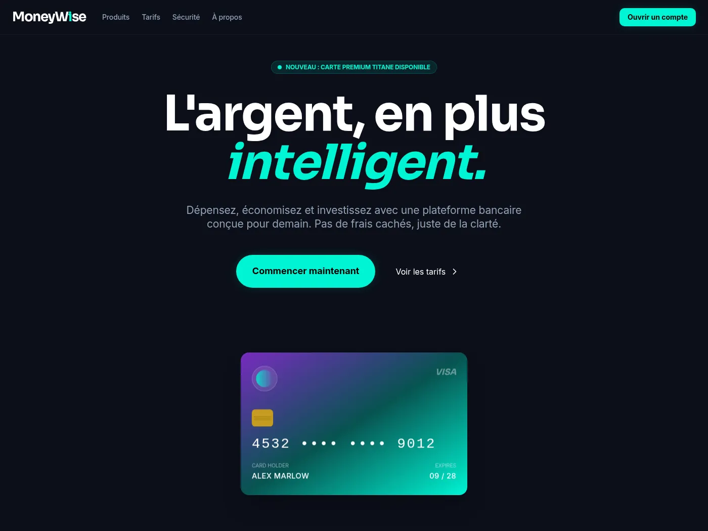 MoneyWise Fintech Landing
