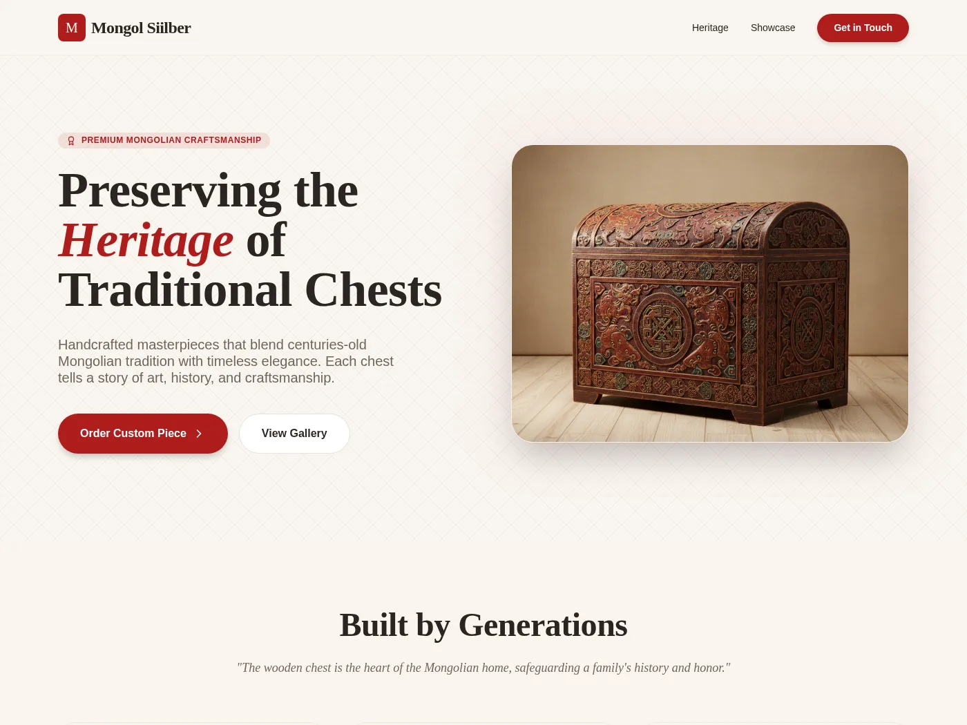 Mongolian Chest Showcase