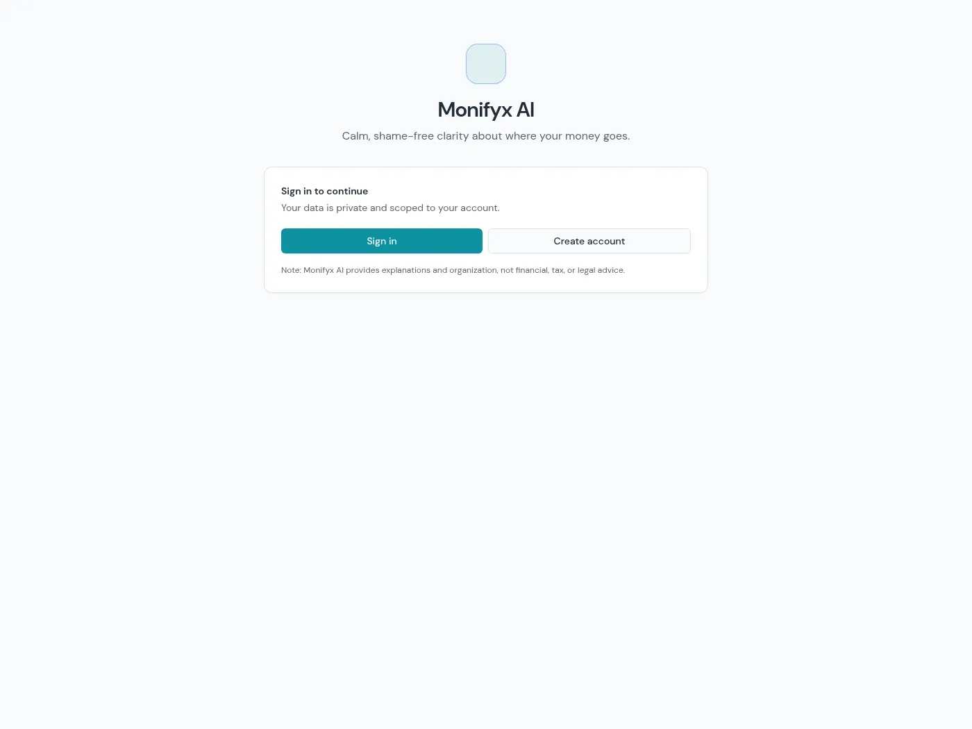 Monifyx AI Finance App