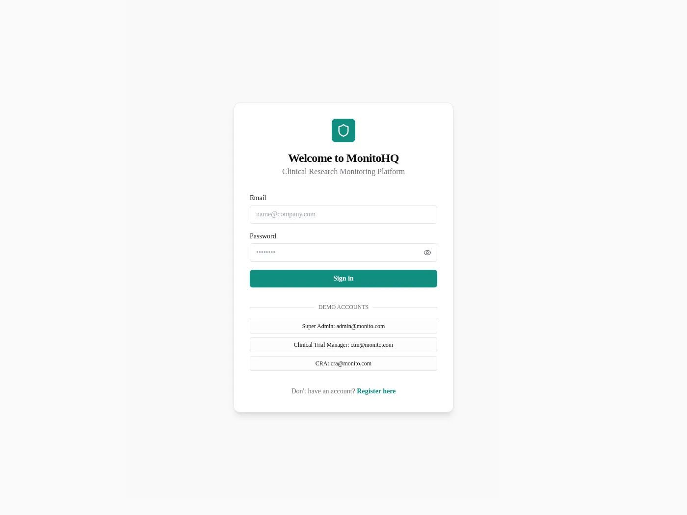 MonitoHQ Clinical SaaS