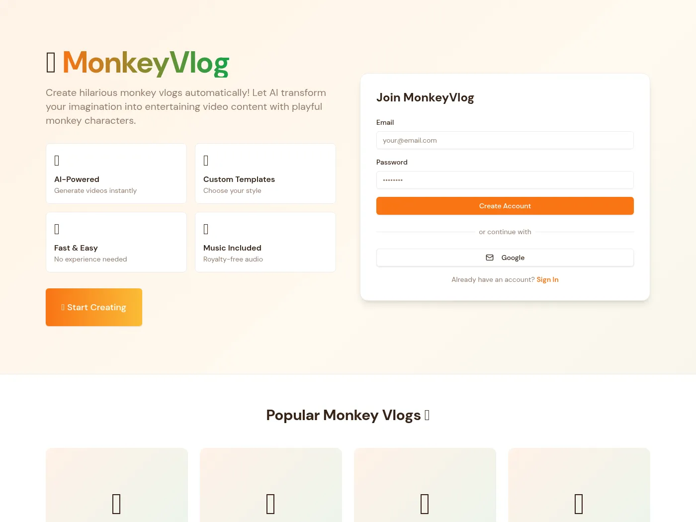 Monkey Vlog Generator