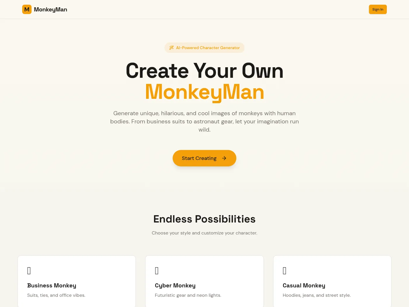MonkeyMan Image Generator