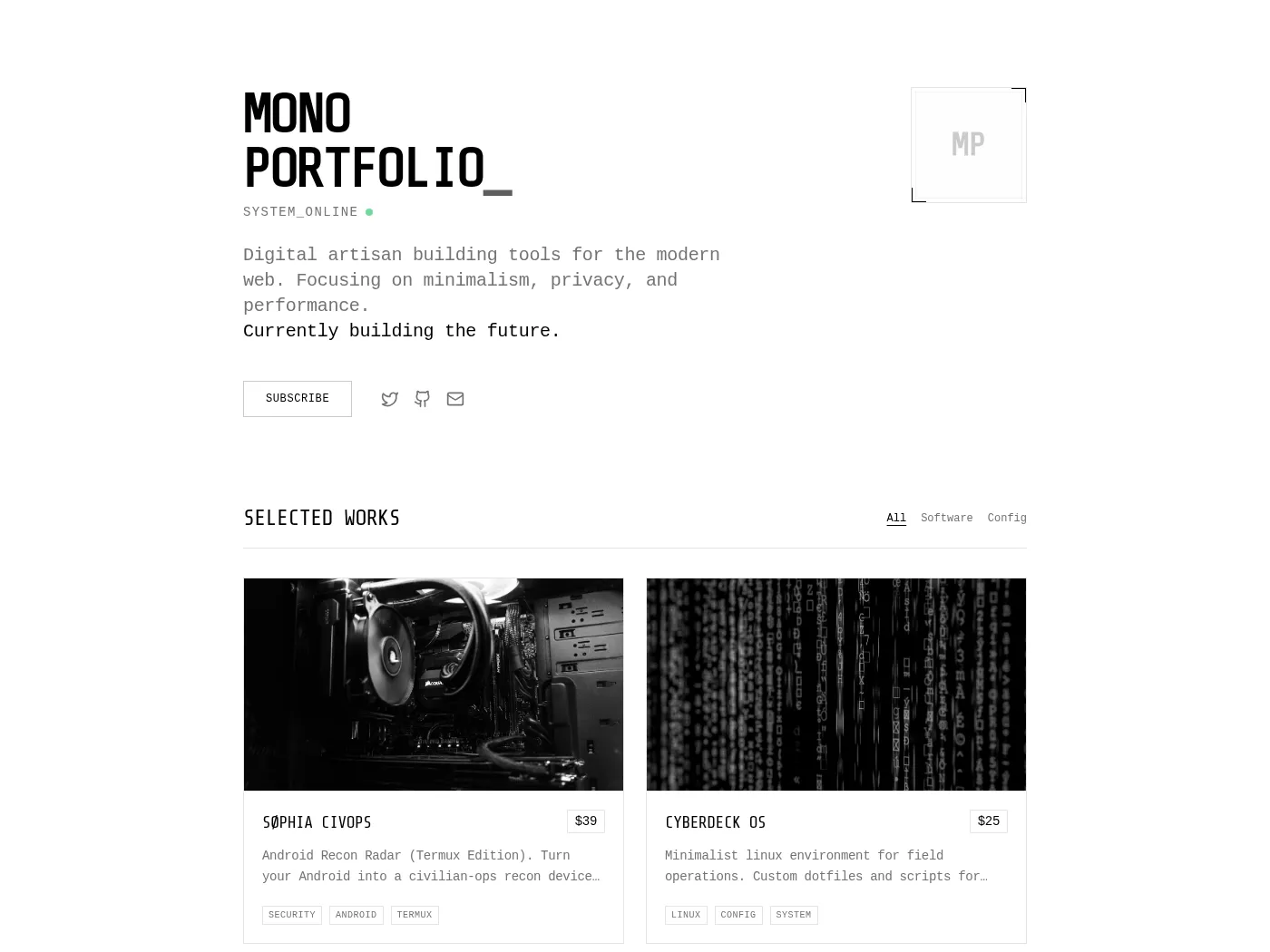MonoPortfolio Showcase