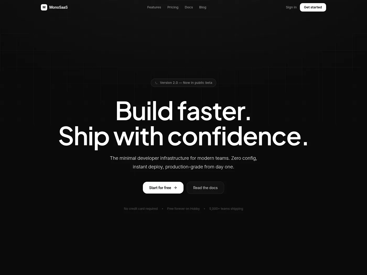 MonoSaaS Landing Page