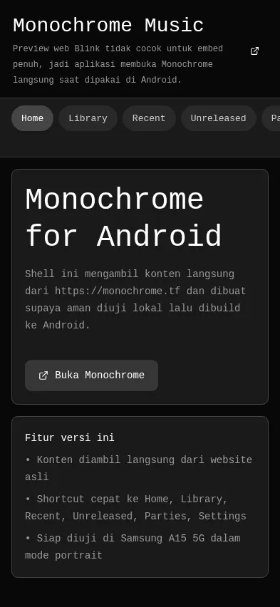 Monochrome Music Mobile