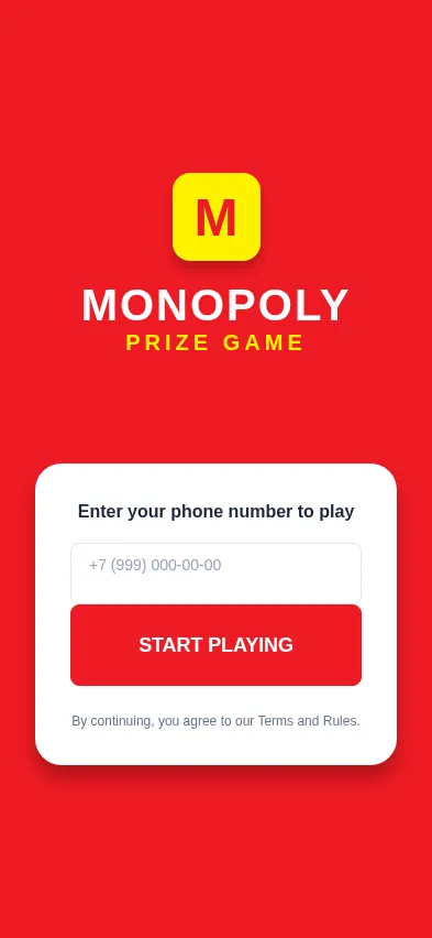 Monopoly Prize Game
