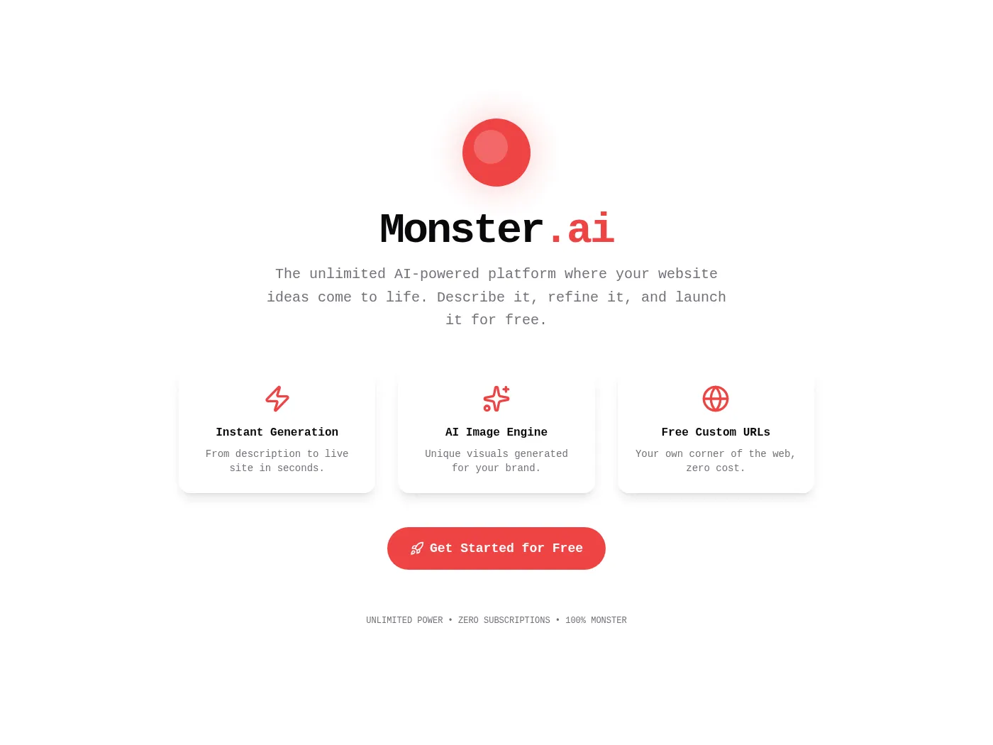 Monster AI Website Builder