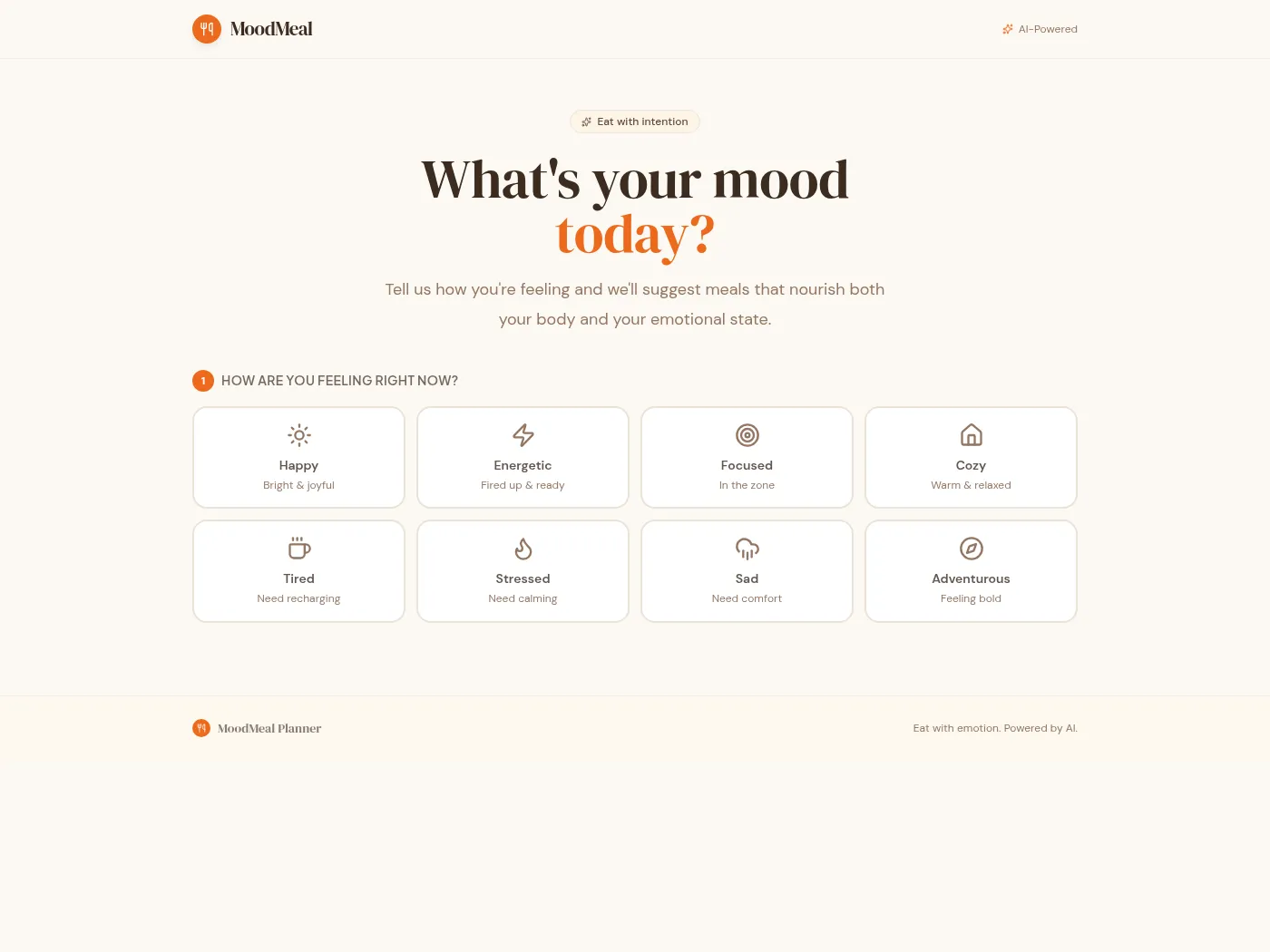MoodMeal Planner