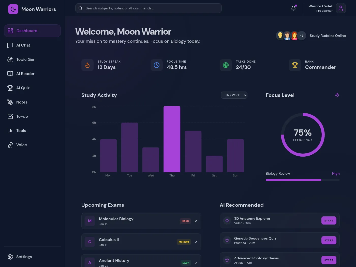Moon Warriors AI Study Hub
