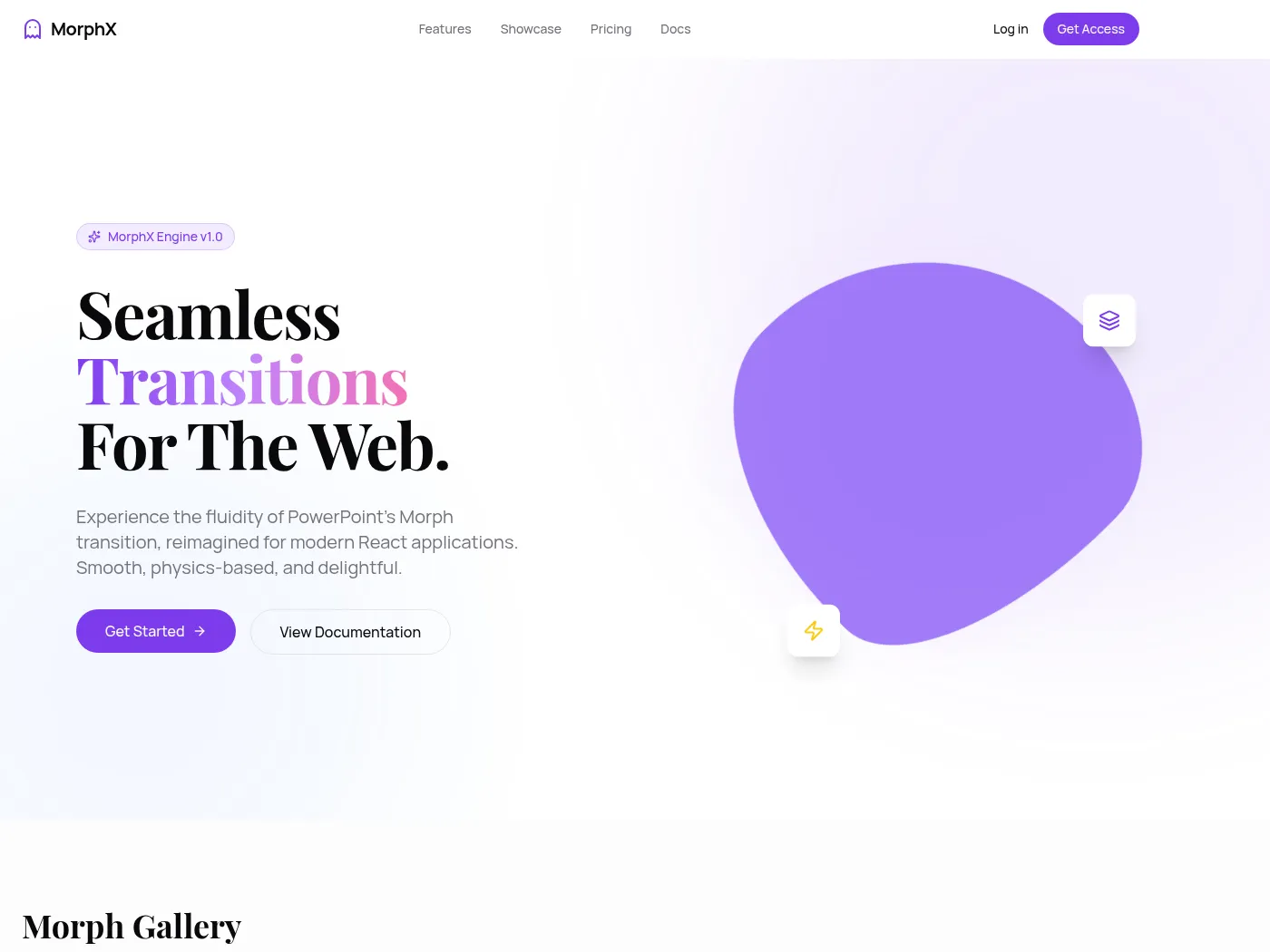 MorphX Web Transitions