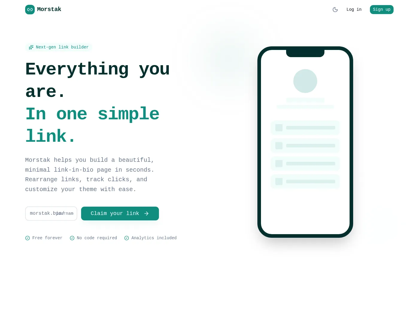 Morstak Link-in-Bio Builder