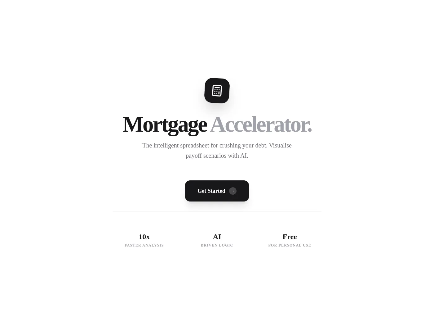 Mortgage Accelerator Sheet