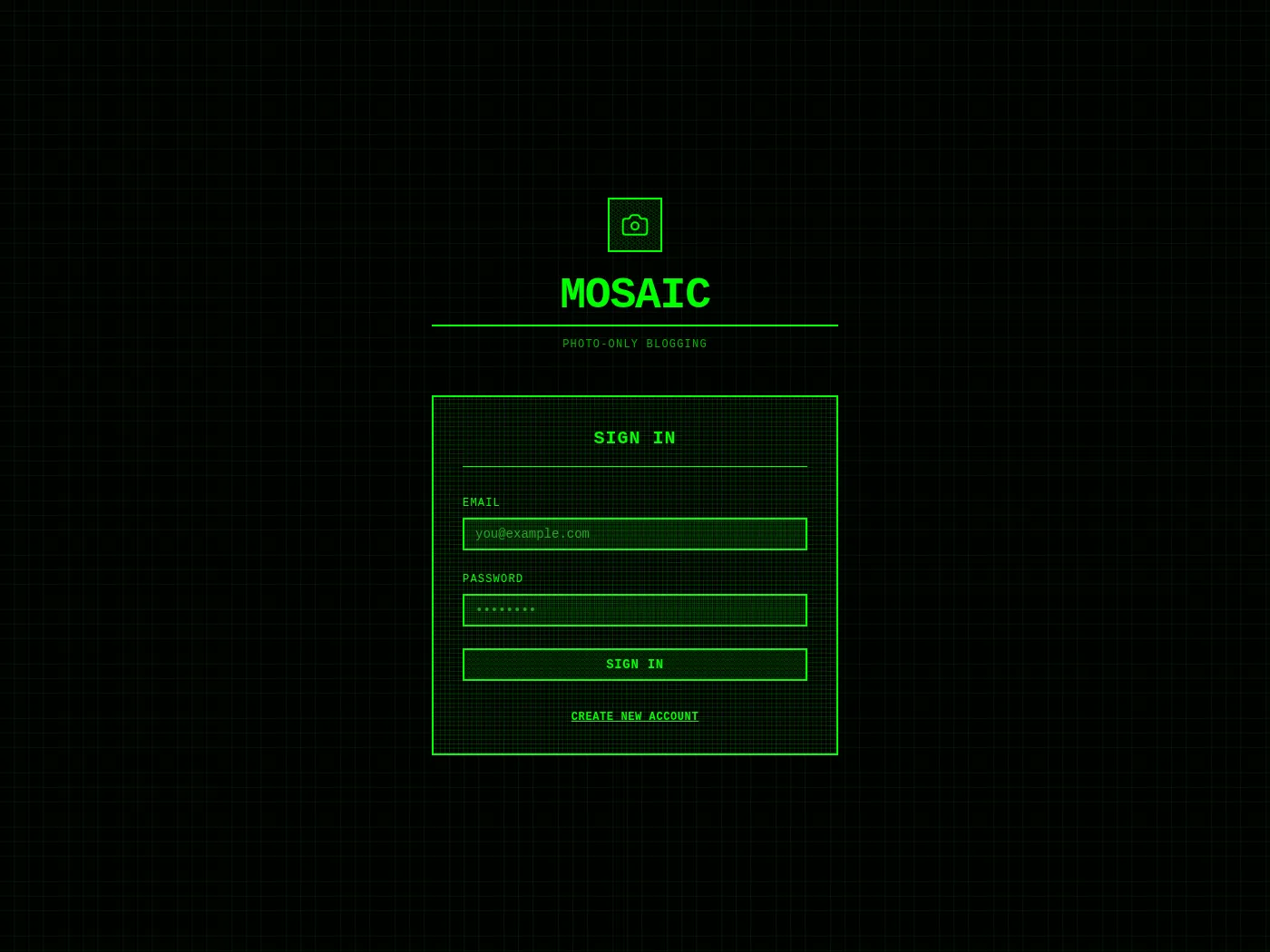 Mosaic - Photo-Only Blogging Platform