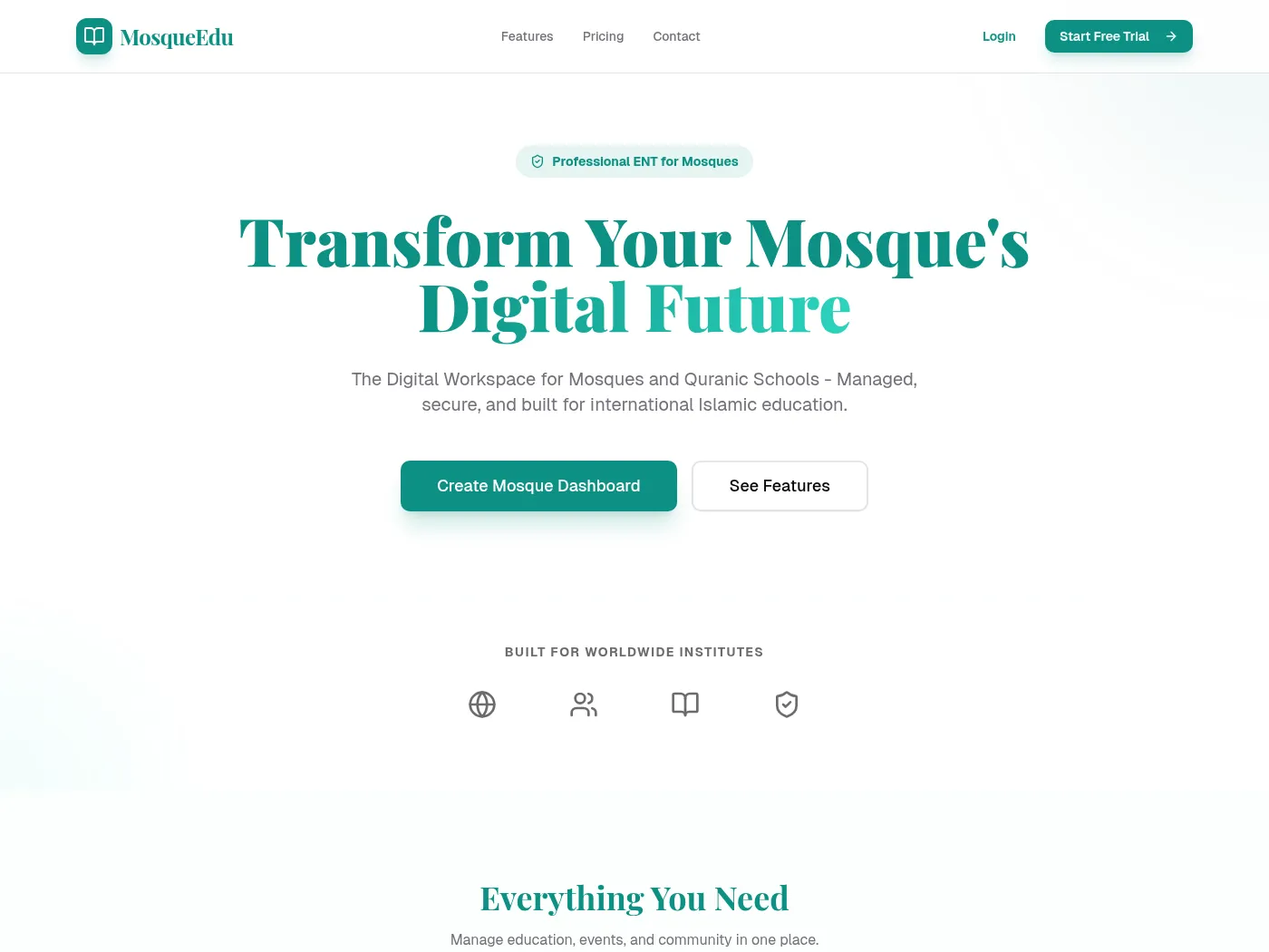 MosqueEdu SaaS Platform