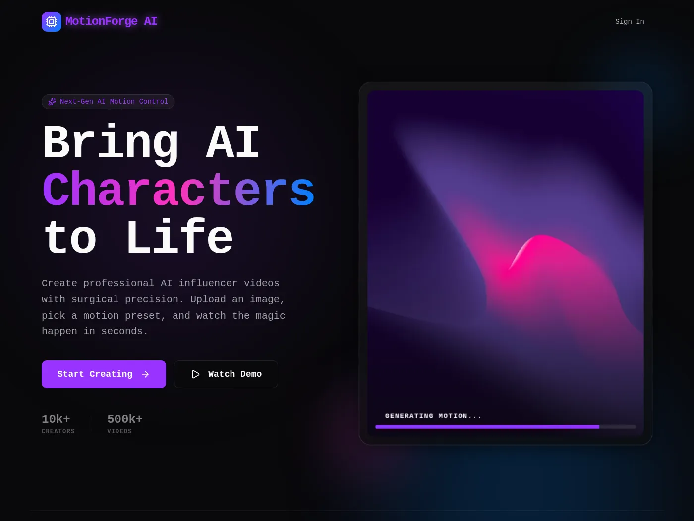 MotionForge AI Studio