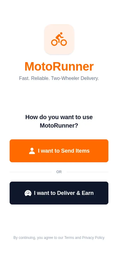 MotoRunner Delivery App