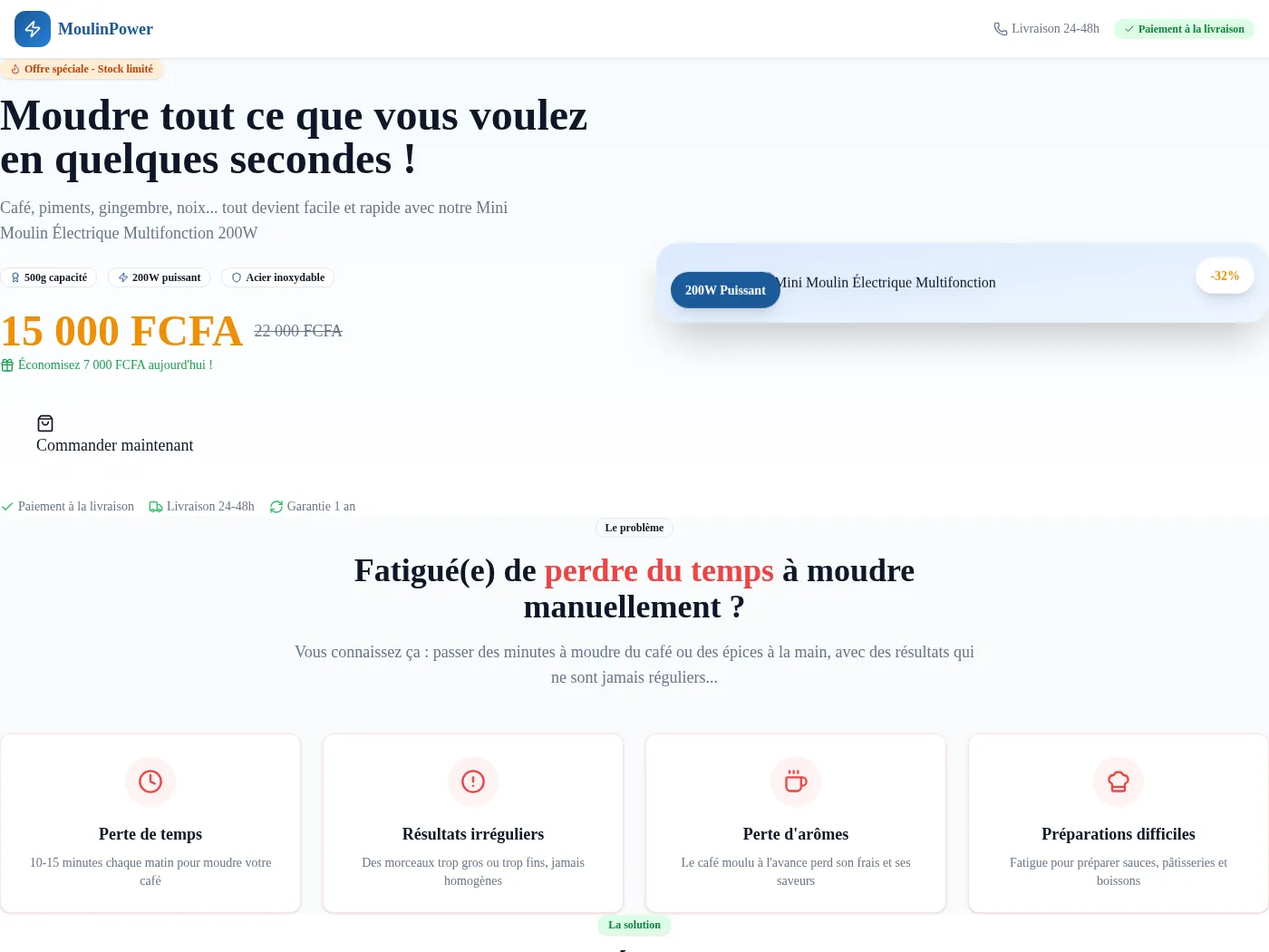 Moulin Power Landing Page