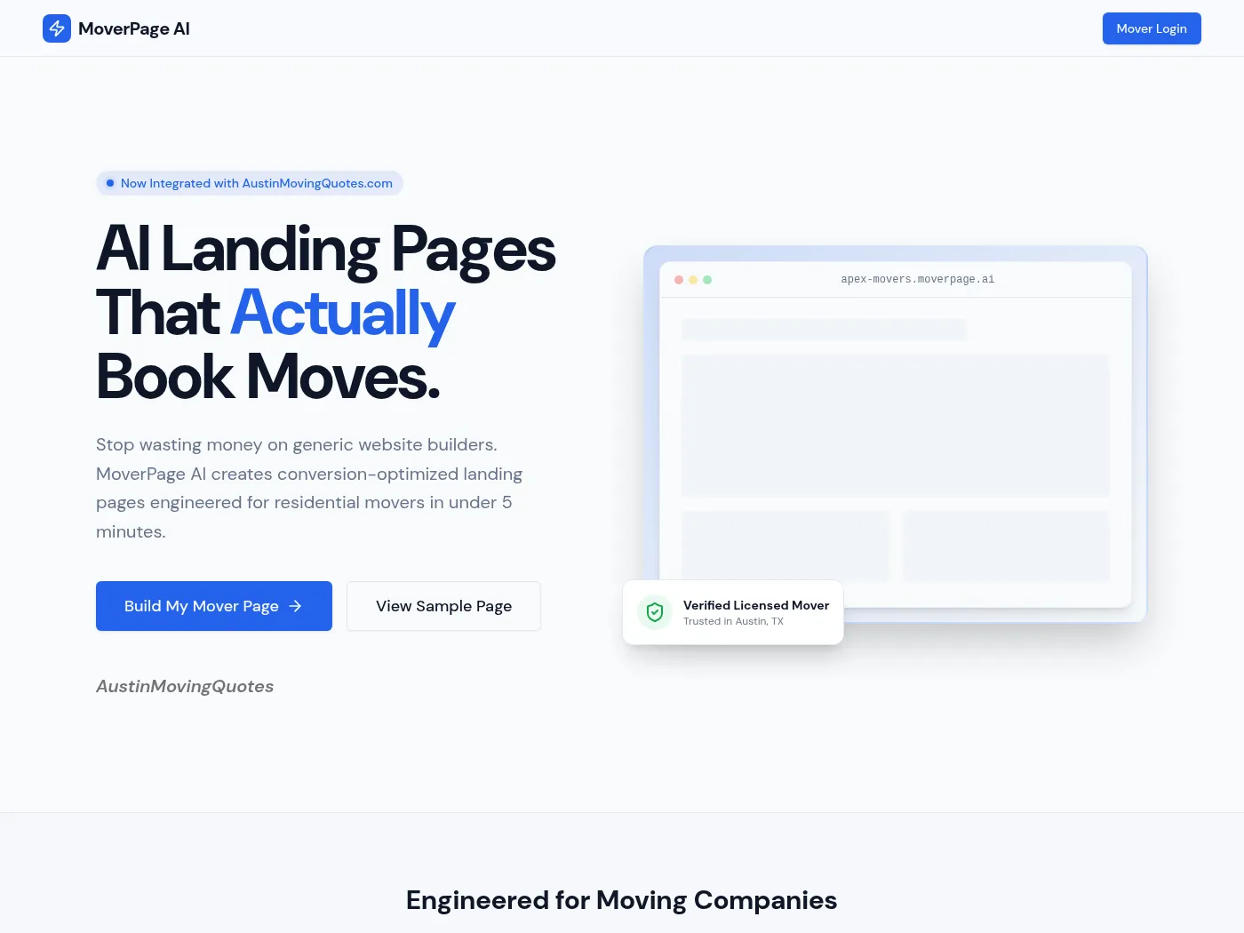 MoverPage AI