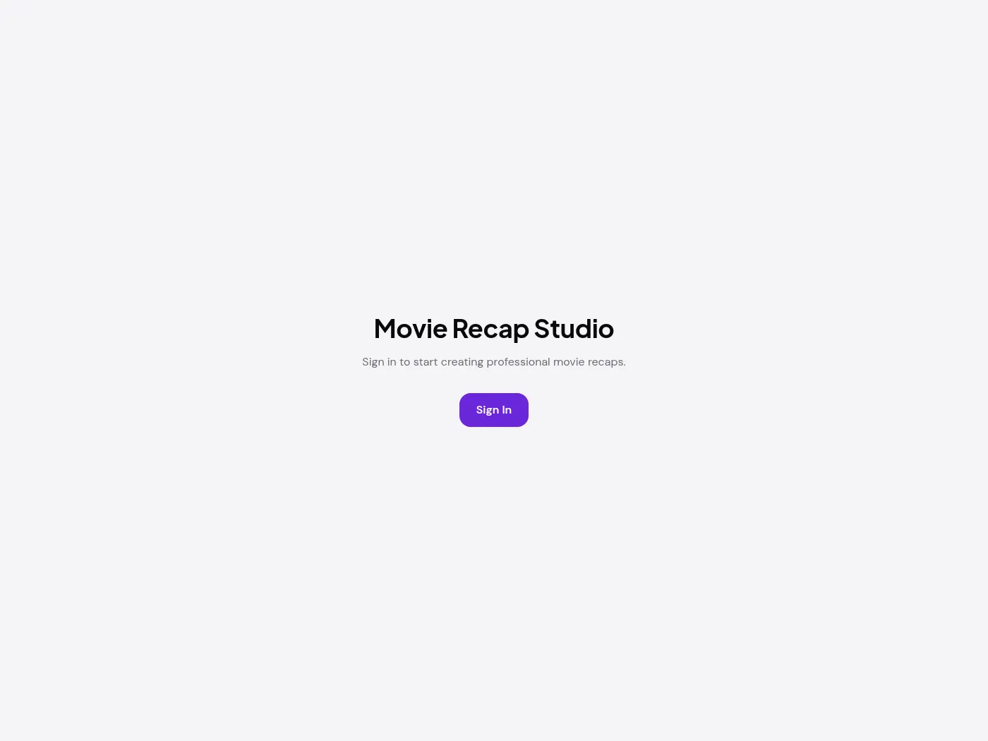 Movie Recap Studio