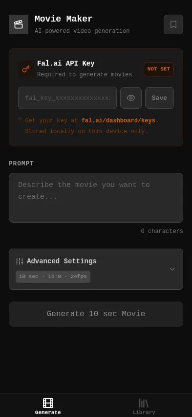 Movie Maker Settings