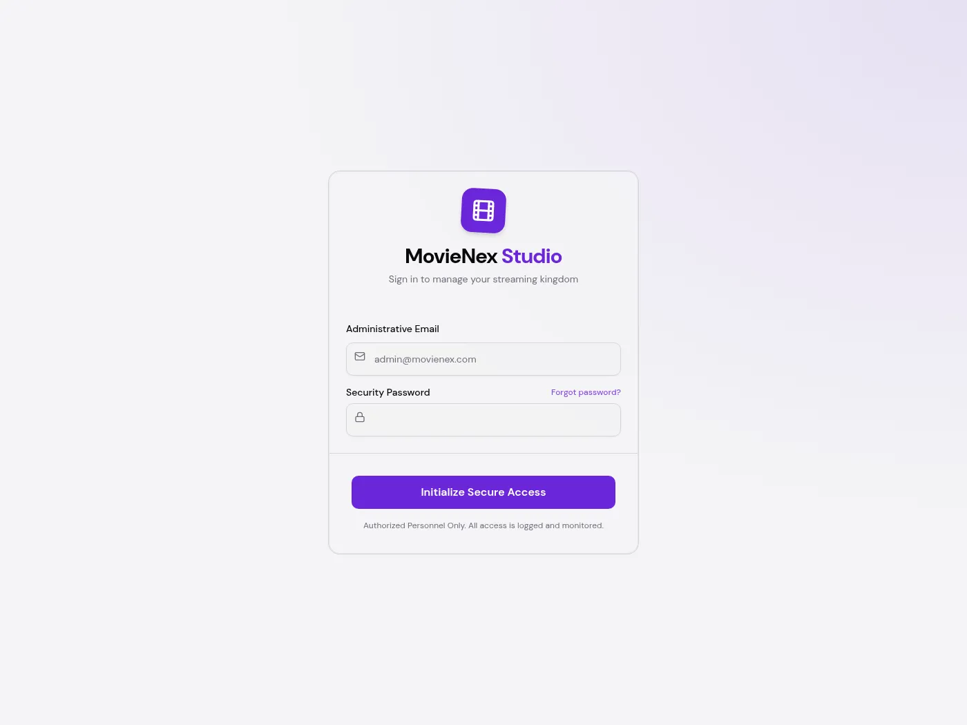 MovieNex Admin Studio