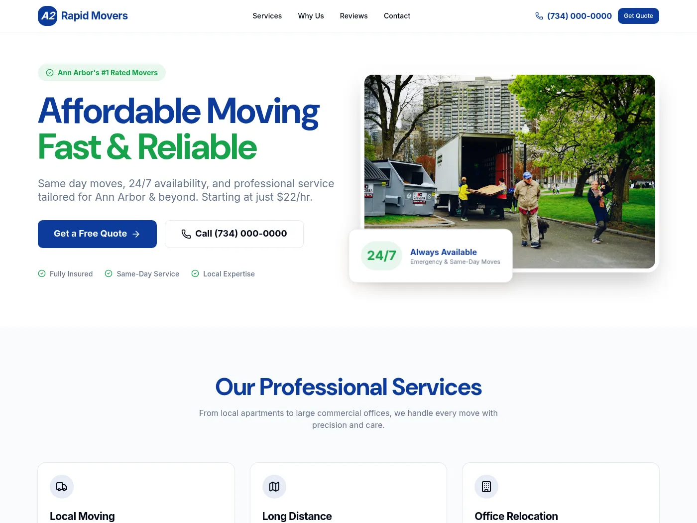 A2 Rapid Movers Site