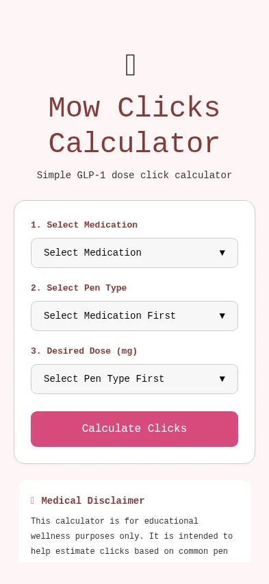 Mow Clicks Calculator