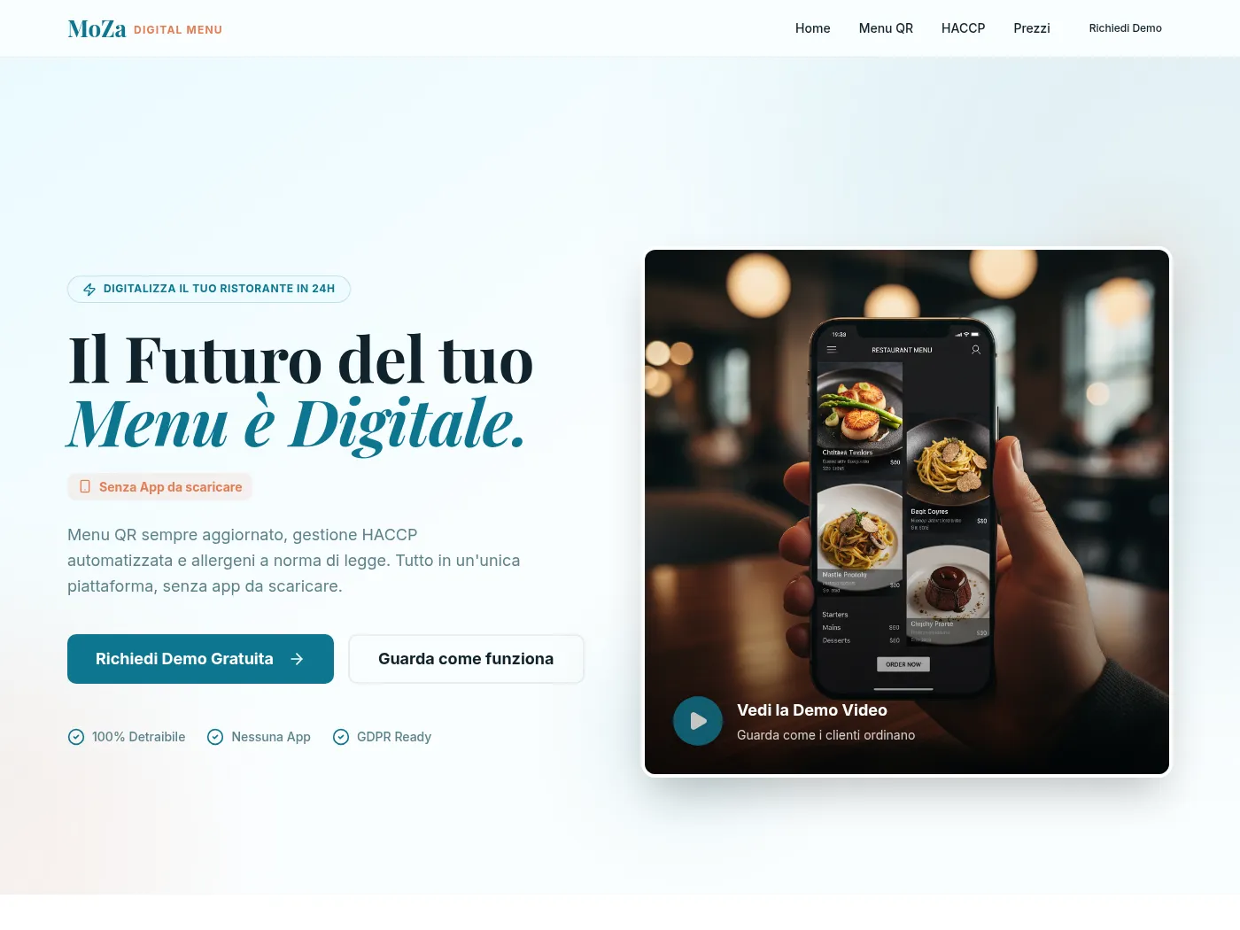 Moza Menu Video Site