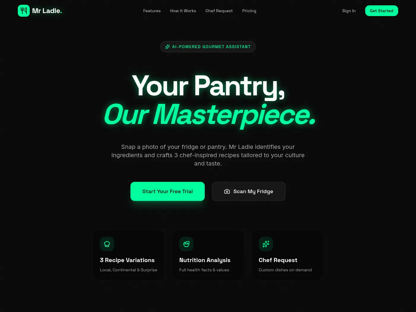 Mr Ladle Landing Page