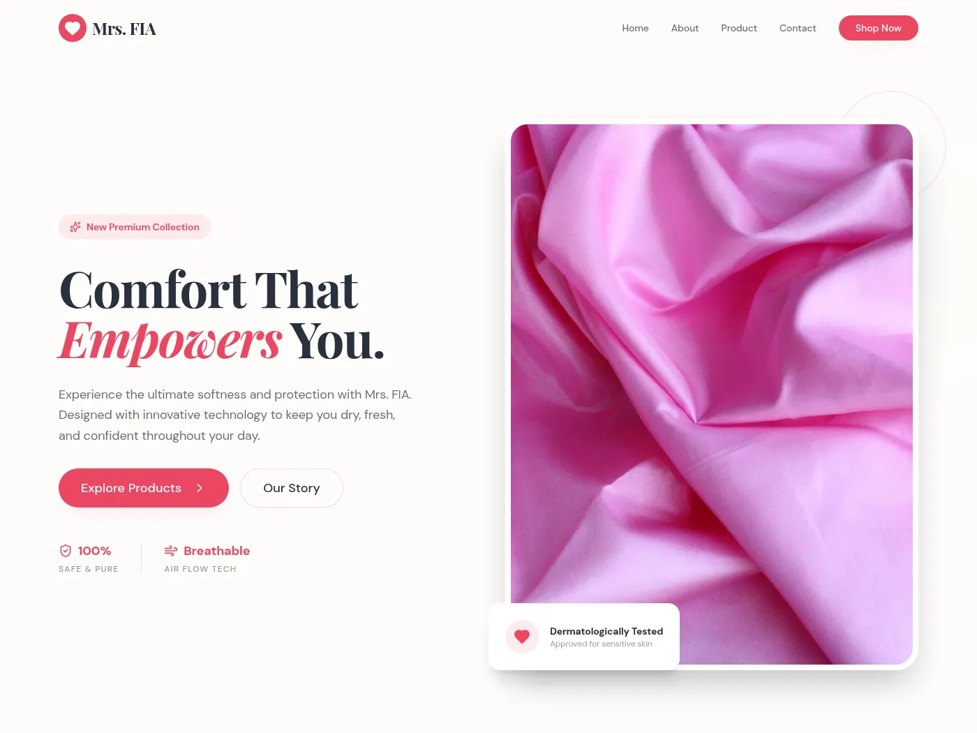 Mrs. FIA Sanitary Pads Site