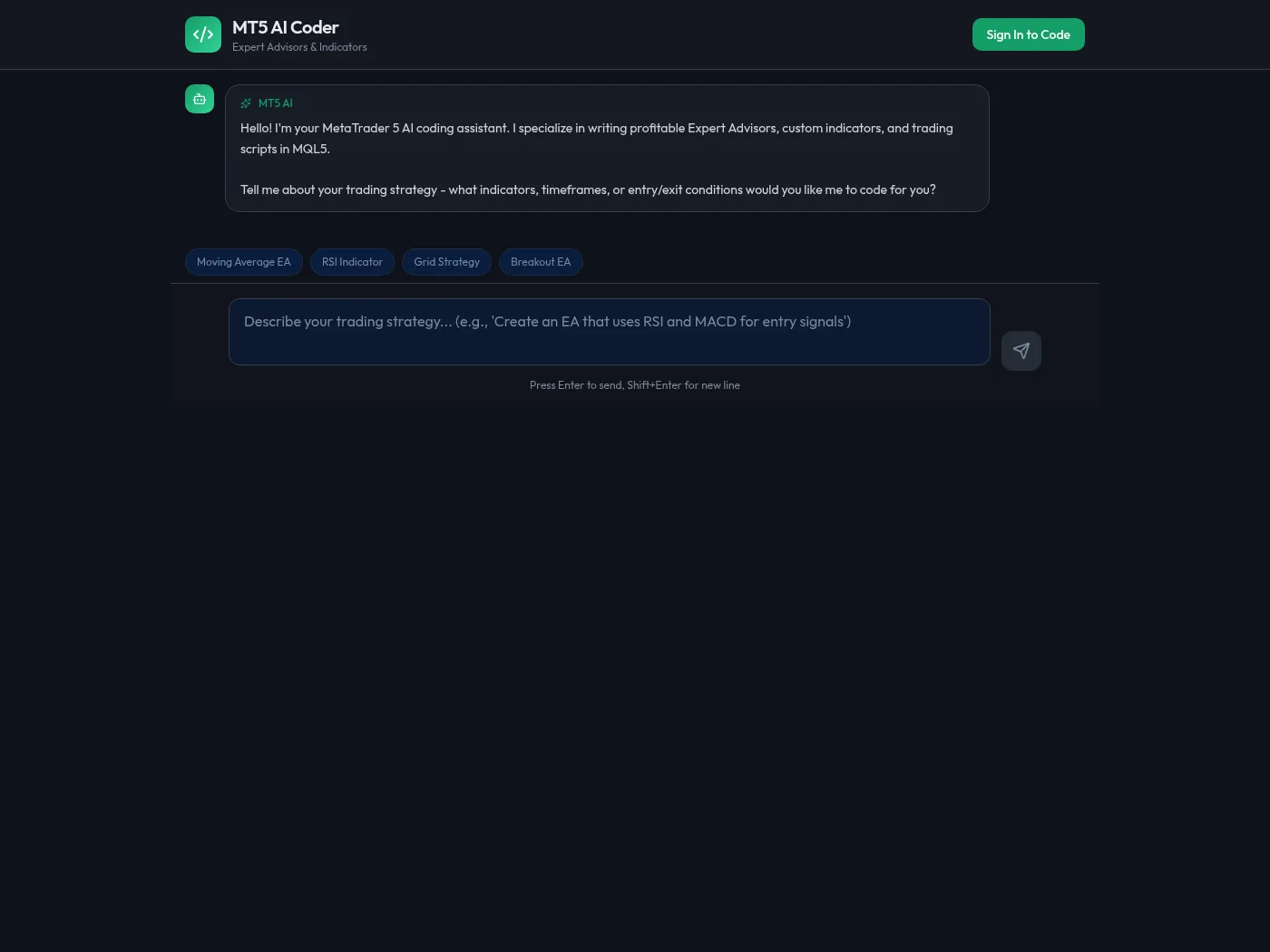 MetaTrader AI Chatbot