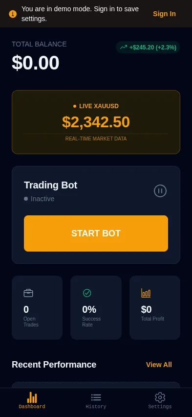XAUUSD MT5 Bot Mobile