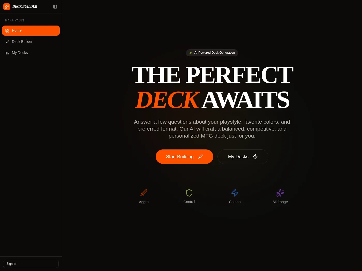 MTG Perfect Deck Builder
