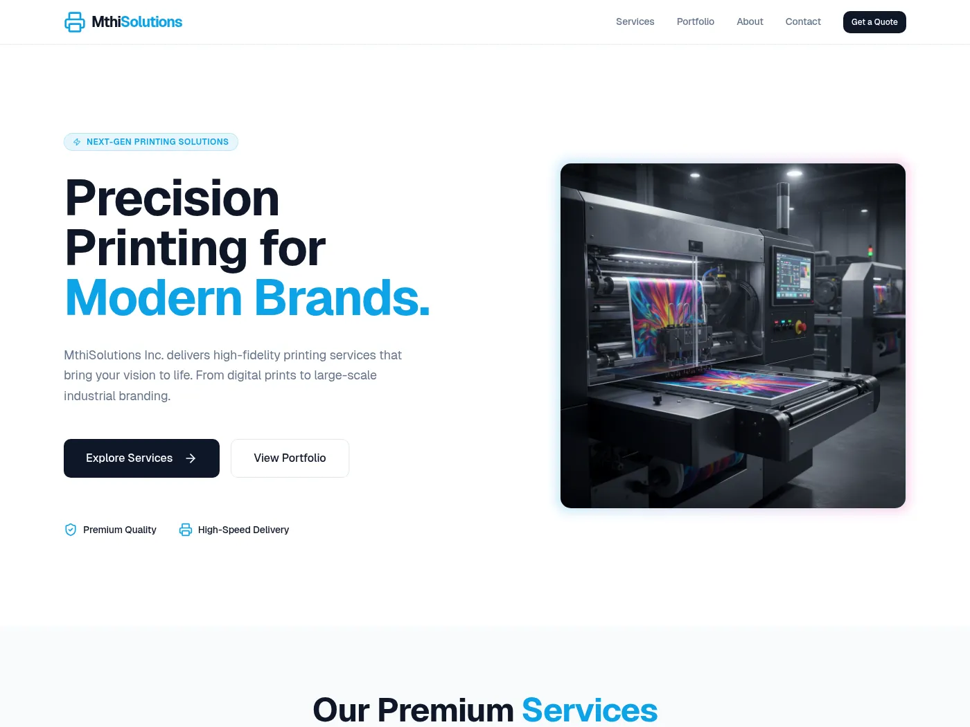 MthiSolutions Landing Page