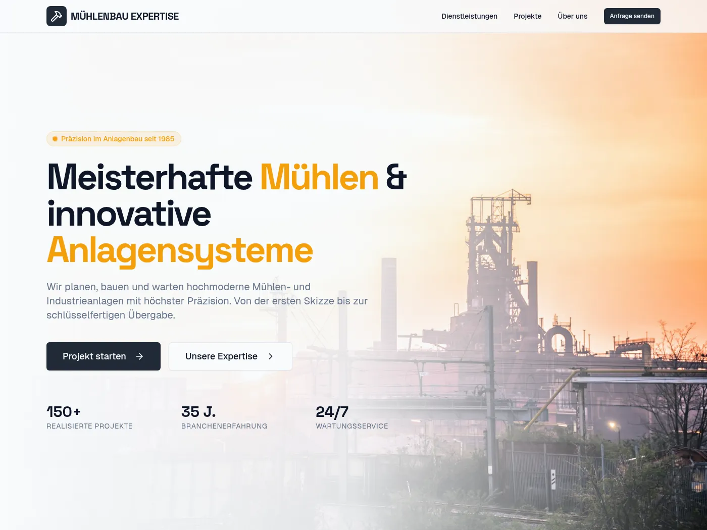 Mühlenbau Webpräsenz