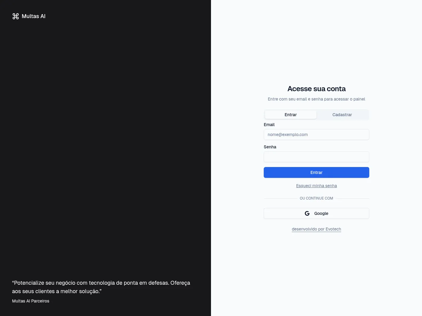 Multas AI Dashboard Clone