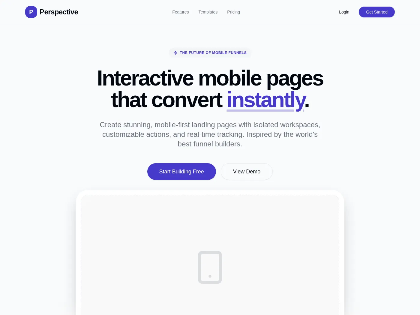 Perspective Multi-Tenant Landing Pages