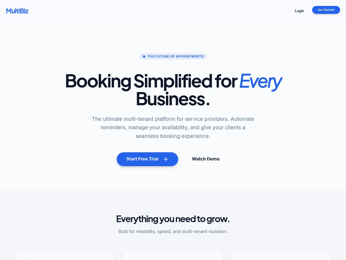 MultiBiz Appointment Platform