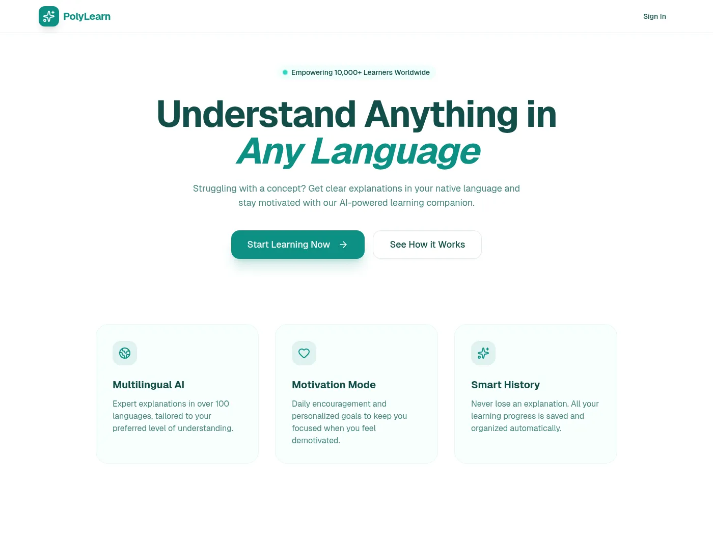 PolyLearn Motivation App