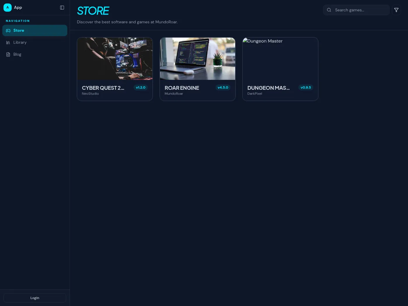 MundoRoar Game Store
