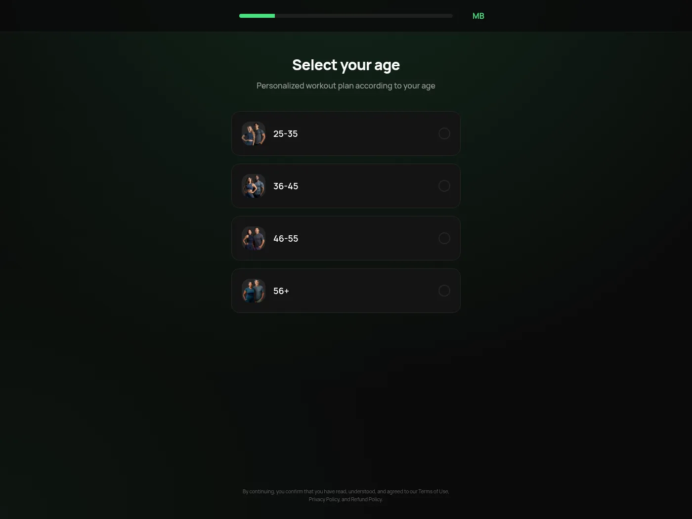 Muscle Plan Onboarding