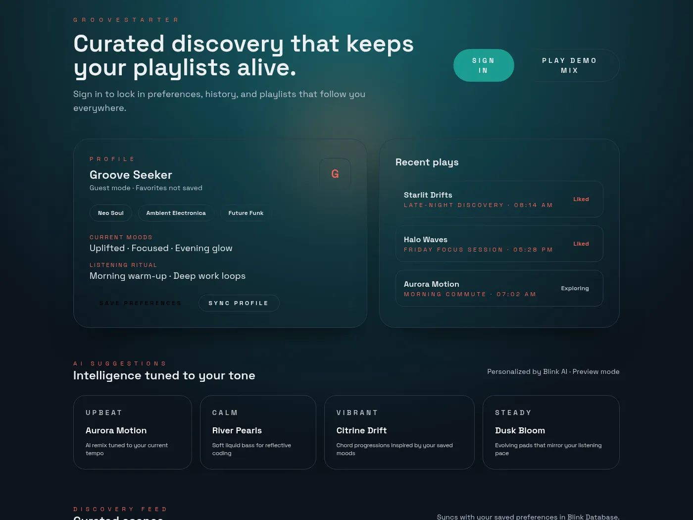 GrooveStarter Music App