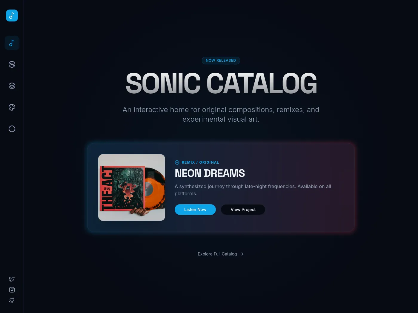 Sonic Catalog Landing